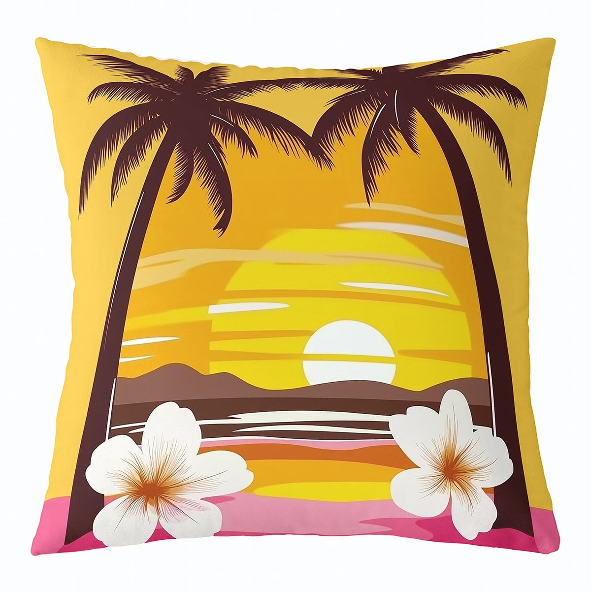Erosebridal Coconut Tree Throw Pillow Covers 22x22, Cherry Blossoms ...