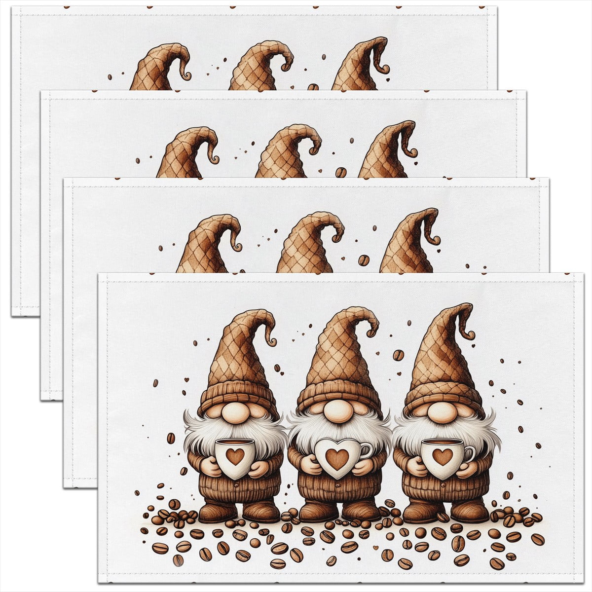 Erosebridal Coffee Bean Placemats Set of 4 Kids 12"x18" Cute Table Mats ...