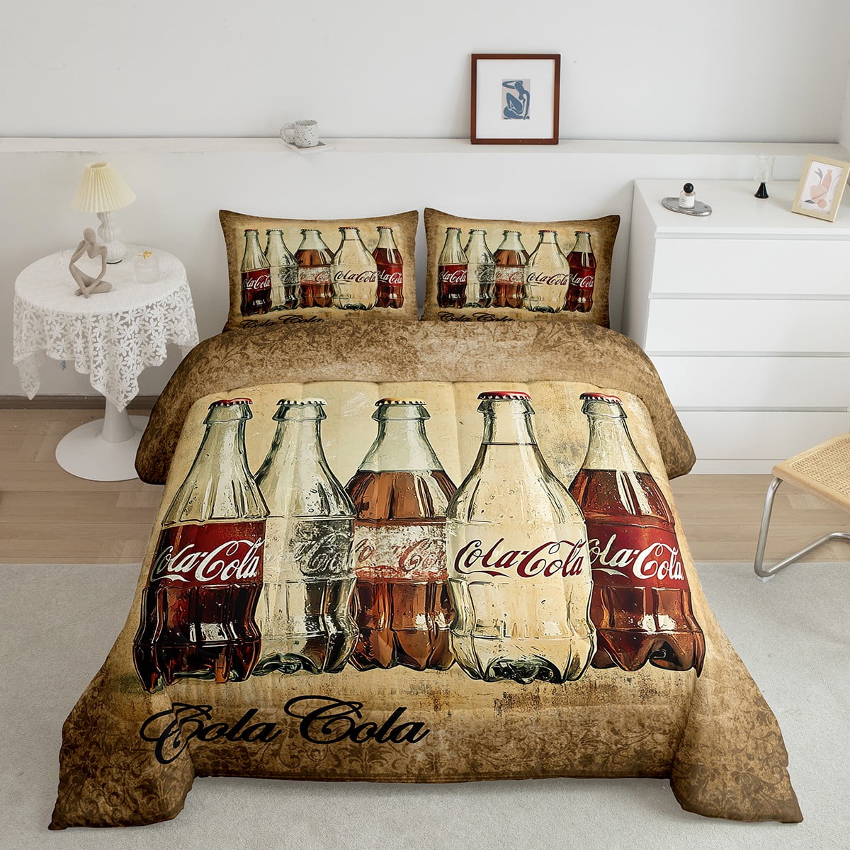 Erosebridal Cola Bottle Bedding Full Comforter Set, Soda Cup Down ...