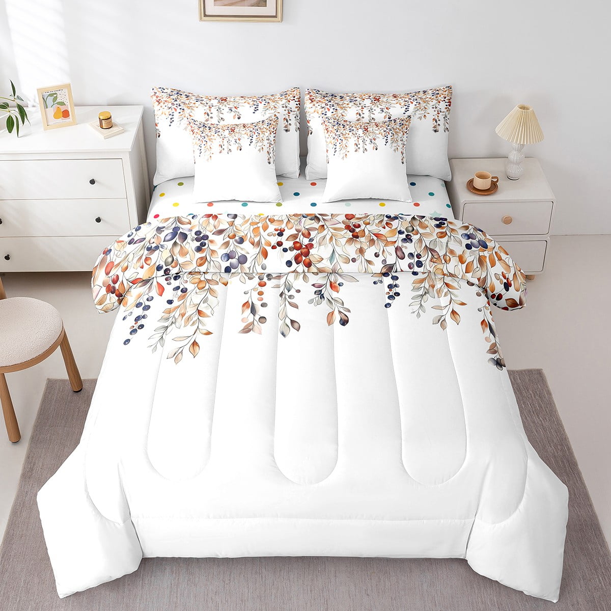 Erosebridal Colorful Eucalyptus Leaves Bedding Sets Full Size, Cute ...