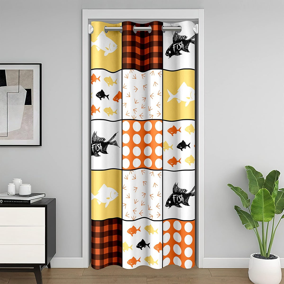 Erosebridal Colorful Fish Door Curtain Panel 34x80, Hunting and Fishing ...