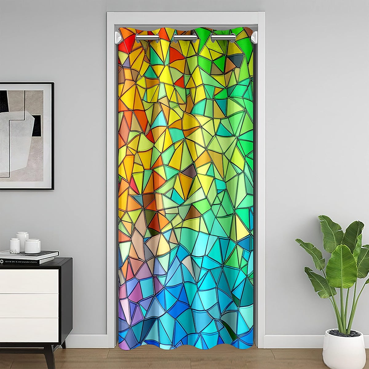 Erosebridal Colorful Geometric Door Curtain For Door Window 34x80 ...