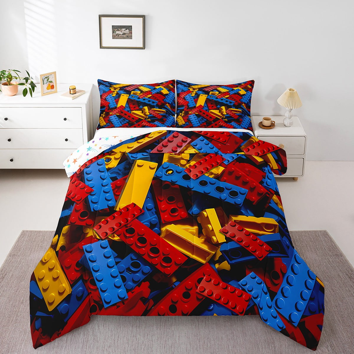 Erosebridal Construction Game Bedding Twin Comforter Set,Colorful Toy ...