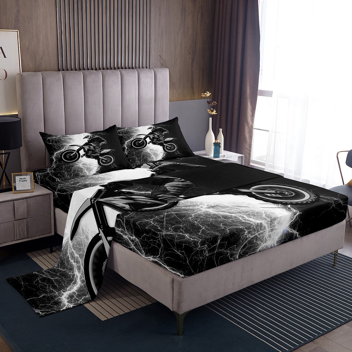 Erosebridal Cool Dirt Bike Bed Sheets Set Full Size, Bedroom Decor ...