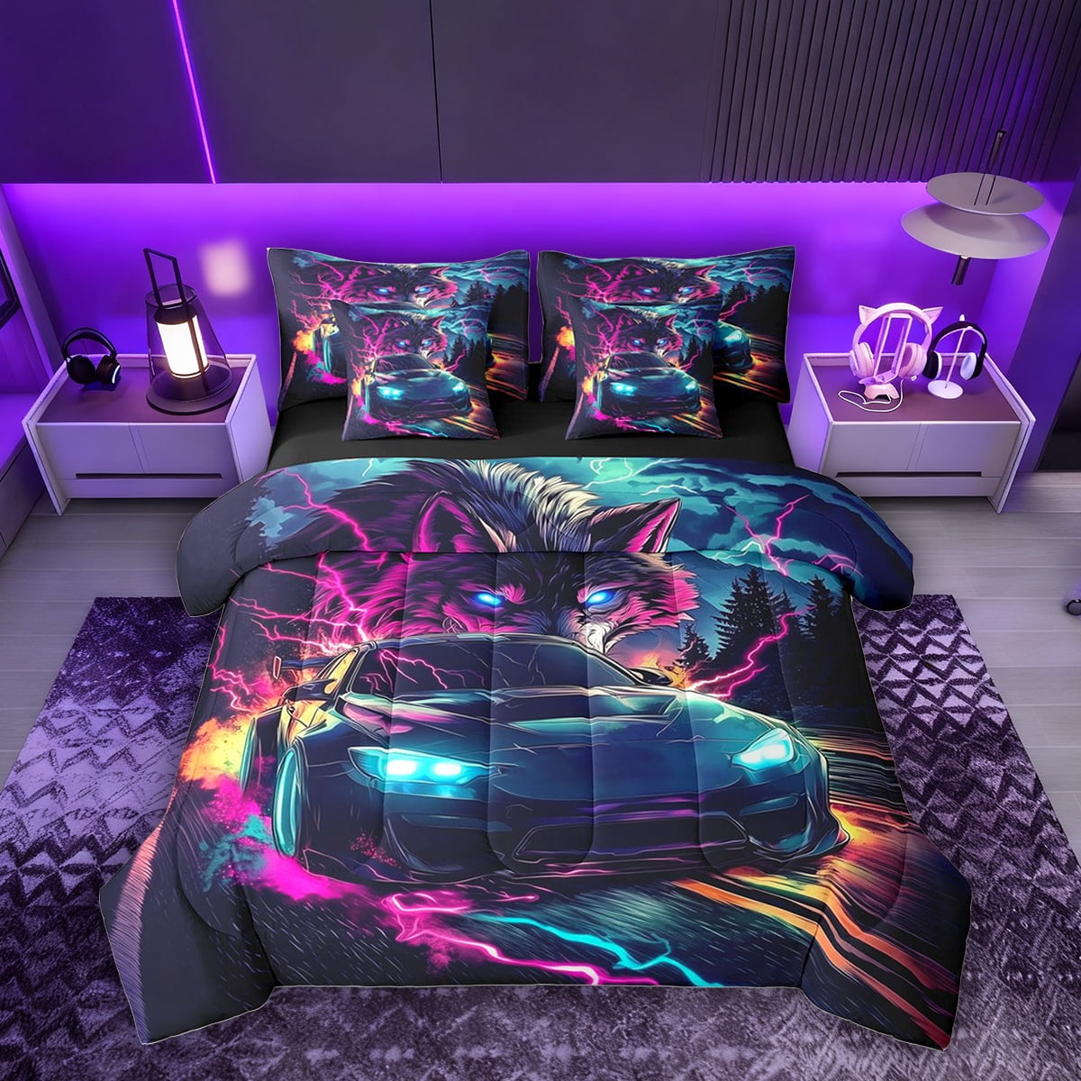 Erosebridal Cool Race Car Twin Bedding Sets for Kids Boys, Sports Car ...