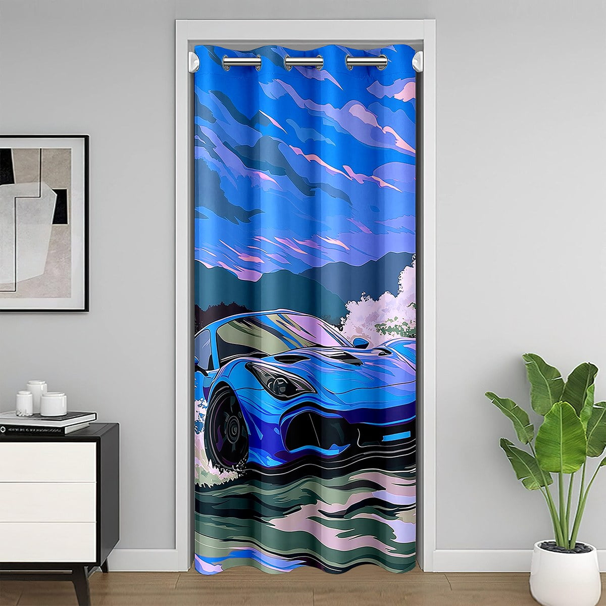 Erosebridal Cool Racing Car Door Curtain Panel 52x84, Extreme Sports ...