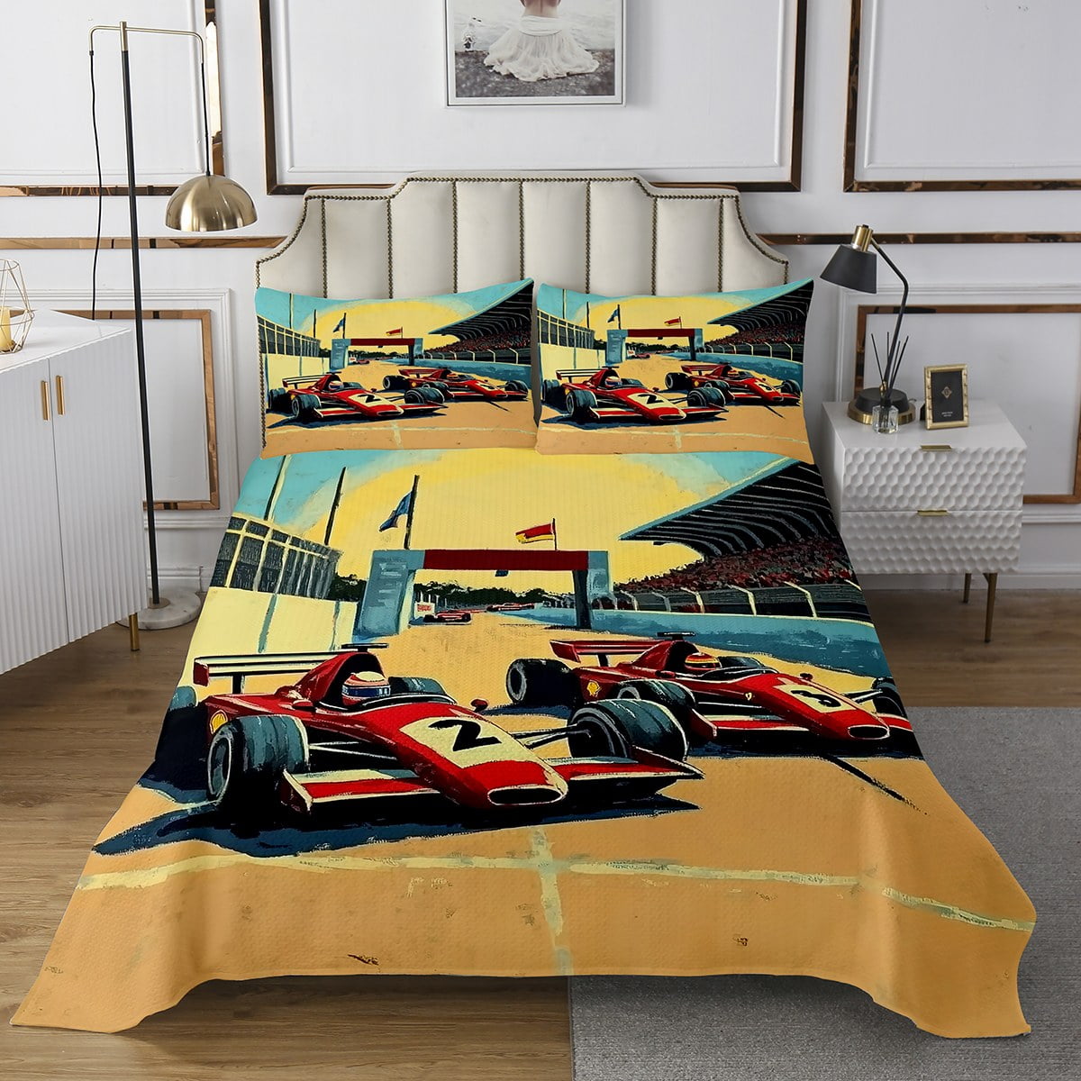 Erosebridal Cool Racing Car Quilt Sets for King Size Bed, Extreme ...