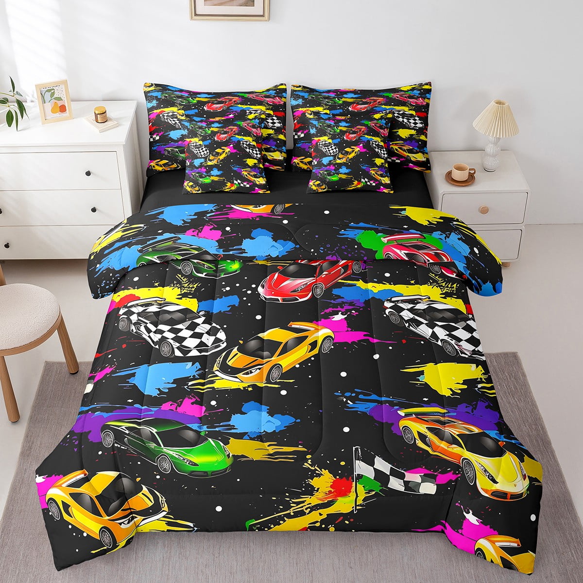 Erosebridal Cool Sports Car Bed in a Bag Twin size , Racing Car ...