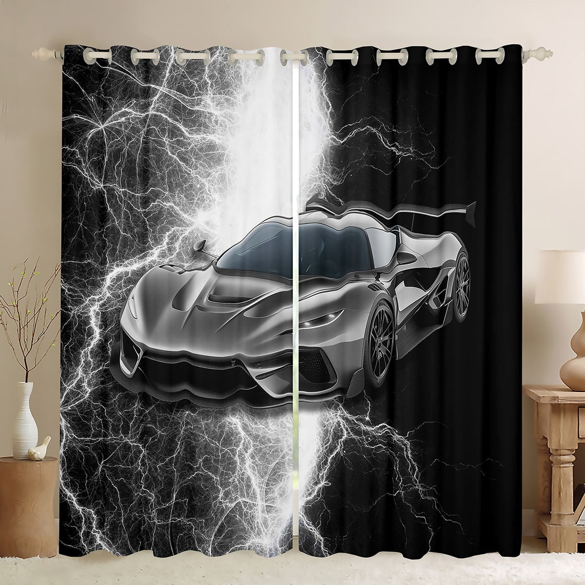 Erosebridal Cool Sports Car Curtains Pack of 2 (42x90), Boys Bedroom ...