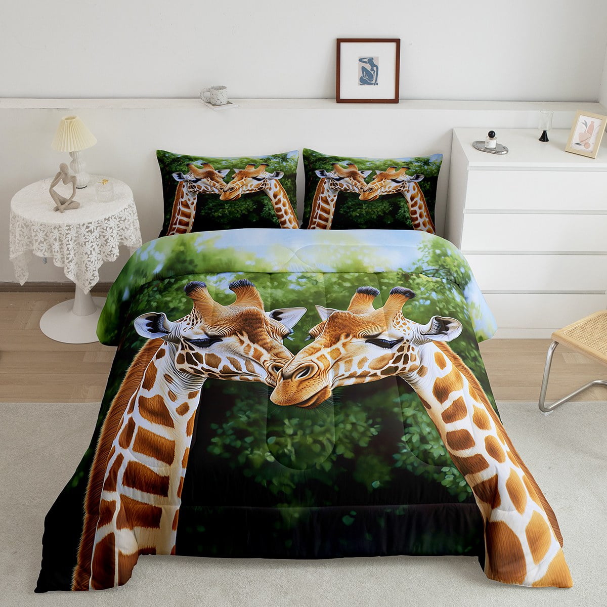 Erosebridal Couple Giraffe Bedding Sets King with Comforter, Wildlife ...