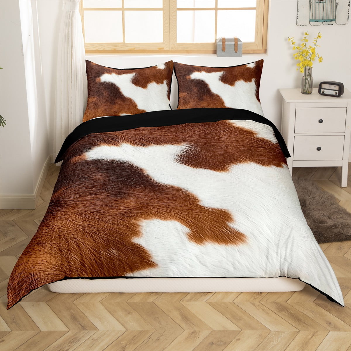 Erosebridal Cow Print Duvet Cover,Farmhouse Animal Bedding Sets ...