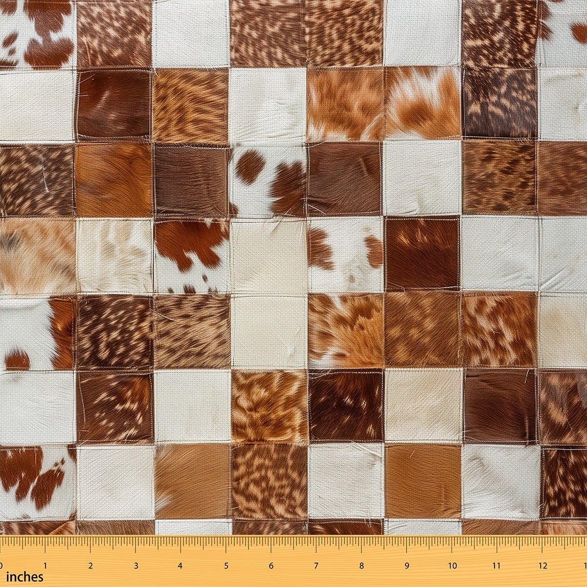 Erosebridal Cow Print Fabric By The Yard, Safari Animals Plaid Quilting ...