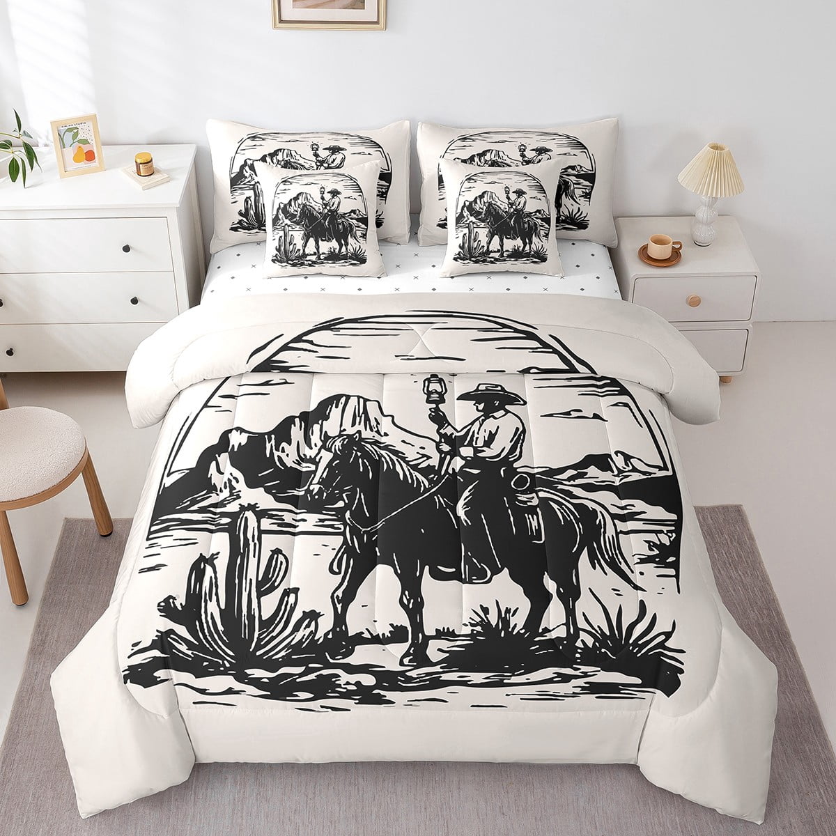 Erosebridal Cowboy Horse Bed in a Bag Twin size, Western Theme Bed Set ...