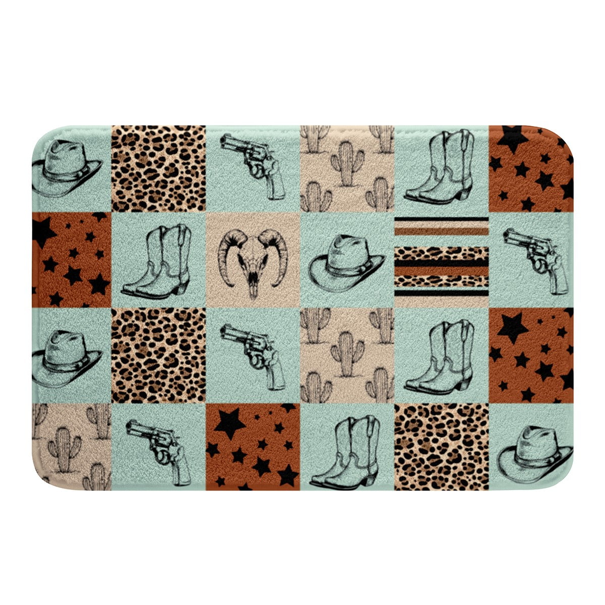 Erosebridal Cowgirl Boots Hats Bathroom Rugs 16x24, Western Cowboy ...