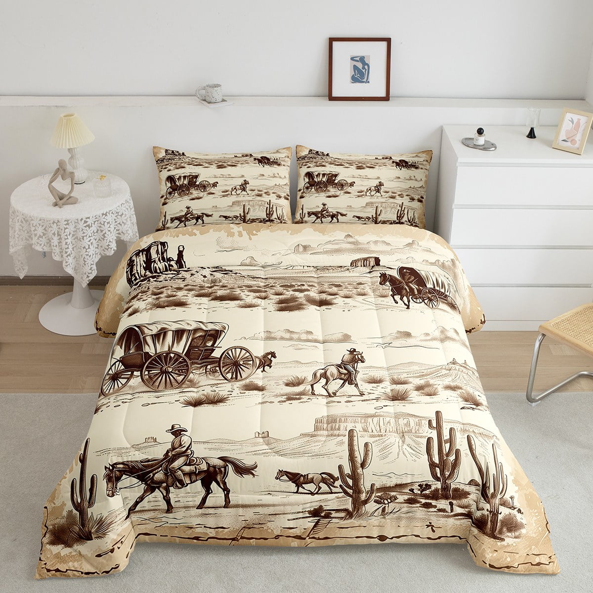 Erosebridal Cowgirl Cowboy Bedding Full Comforter Set, Vintage Western ...