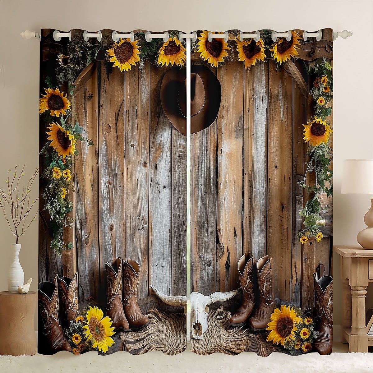 Erosebridal Cowgirl Cowboy Curtains and Drapes (38x45), Western ...