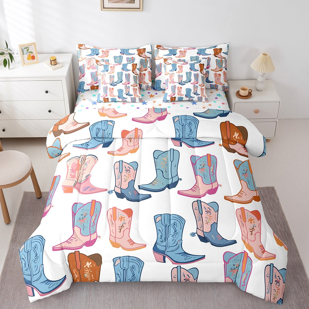 Erosebridal Cowgirls Boots Bedding Queen Size,Western Style Bedding ...