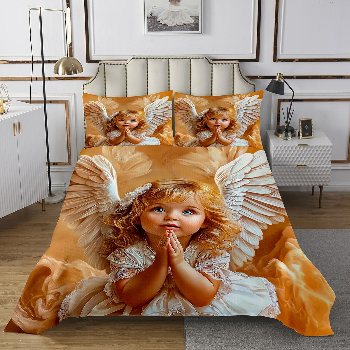 Erosebridal Cute Angel Bedspread Sets Twin Size for Little Girls, Fairy ...