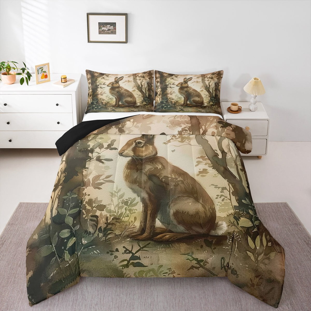 Erosebridal Cute Animal Rabbit Bedding Full Comforter Set,Tropical ...