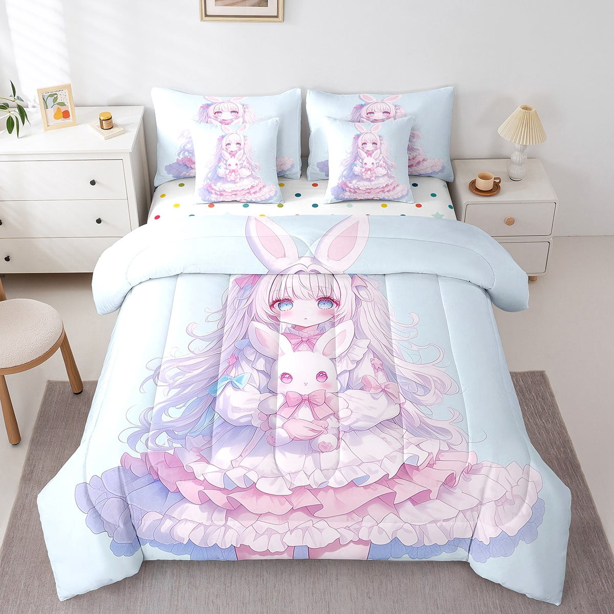 Erosebridal Cute Anime Bed in a Bag King size,Kawaii Princess Bedding ...