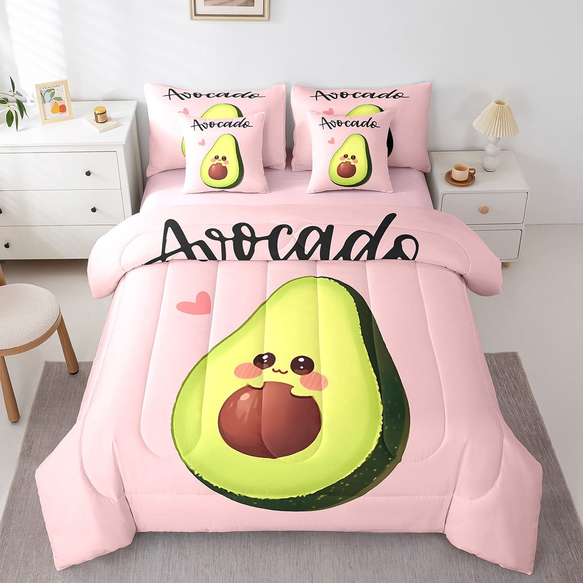 Erosebridal Cute Avocado Bed in a Bag Full size,Kawaii Fruit Bed Set ...