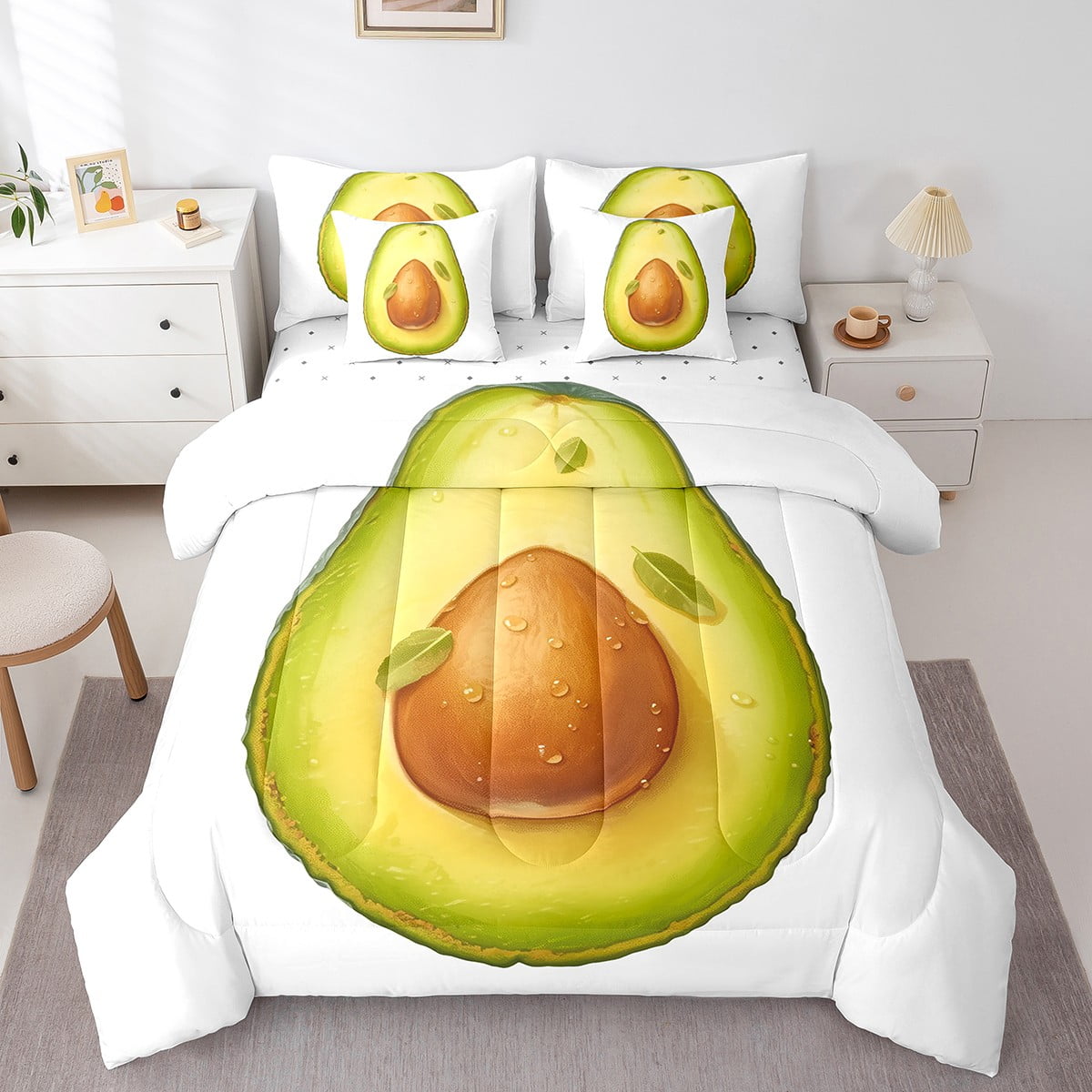 Erosebridal Cute Avocado Bedding Sets Full Size, Tropical Fruit ...