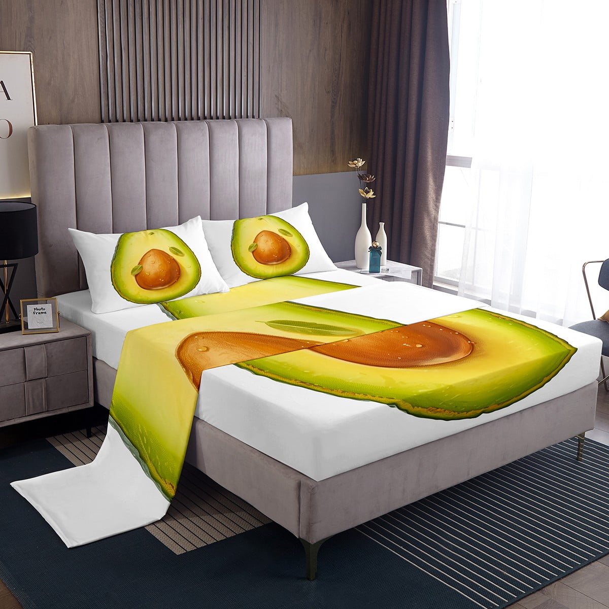 Erosebridal Cute Avocado Sheet Set Full, Tropical Fruit Bedding Sets ...