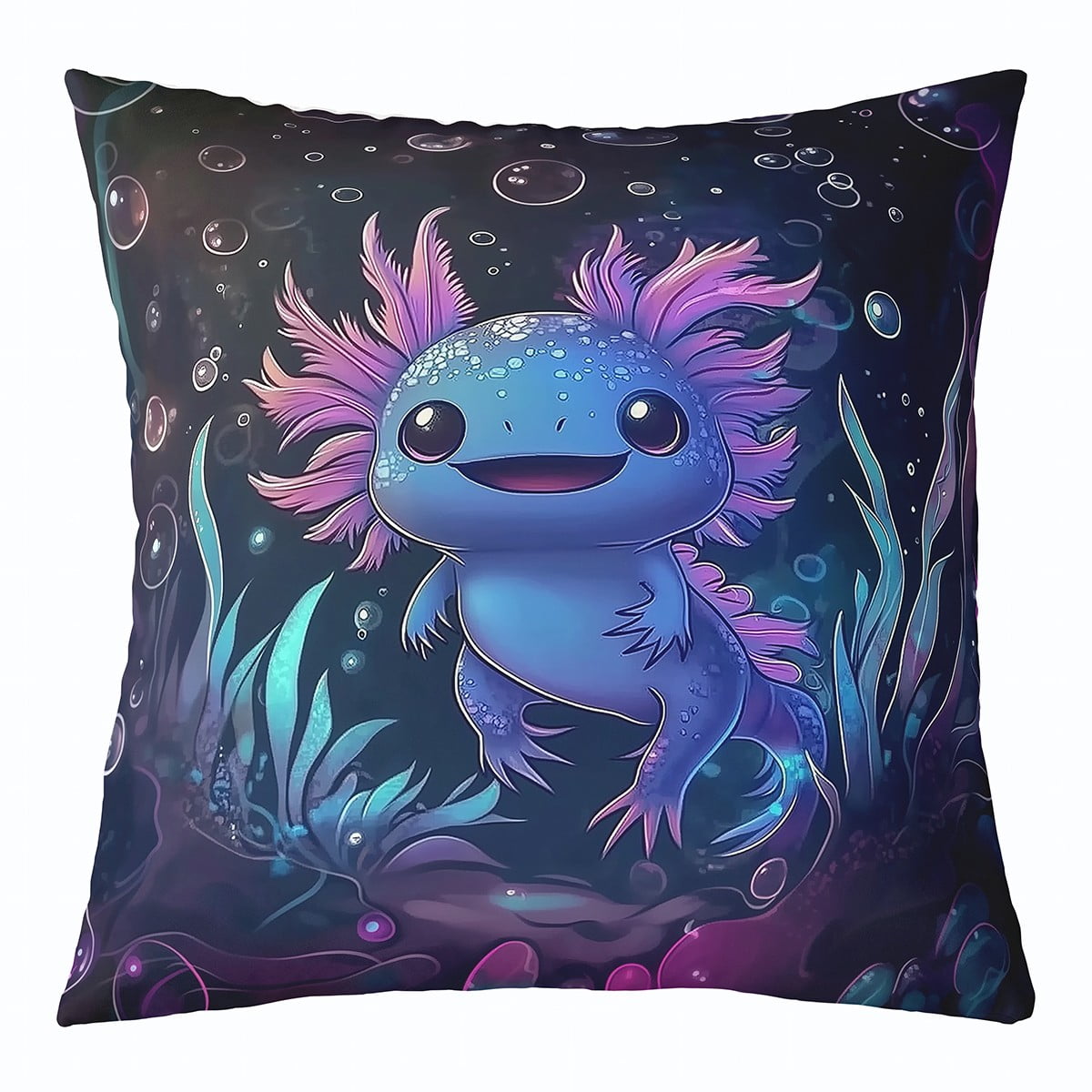 Erosebridal Cute Axolotl 24x24 Pillow Cover Cartoon Axolotl Throw Pillow Cover Ocean Animal ...