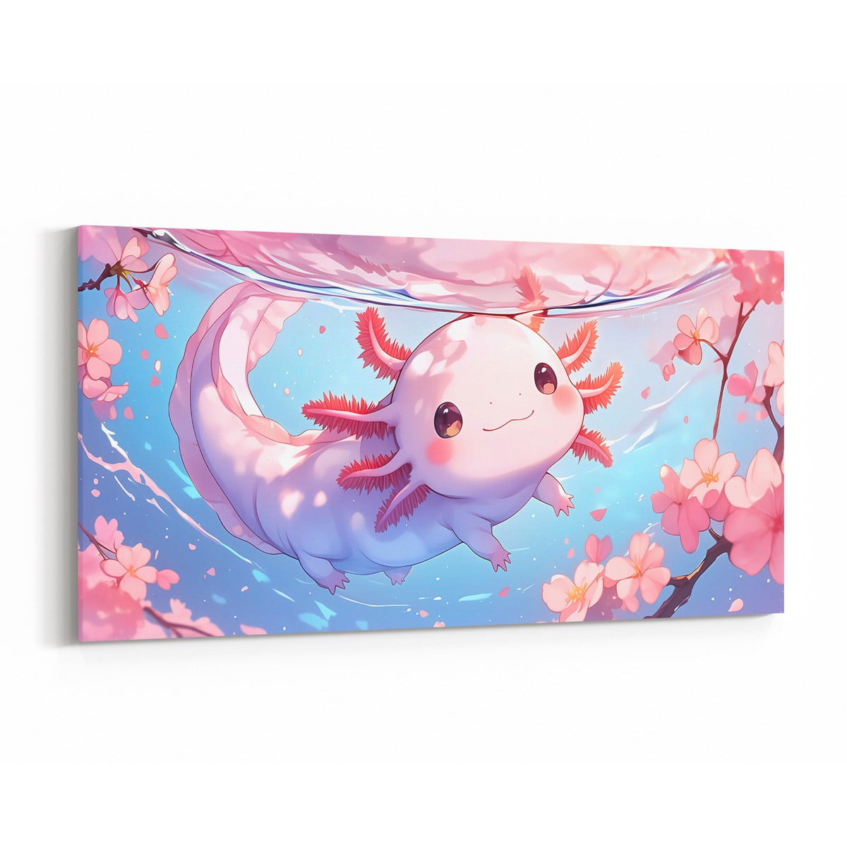 Erosebridal Cute Axolotl Paintings Wall Decor Bathroom, Spring Flower ...