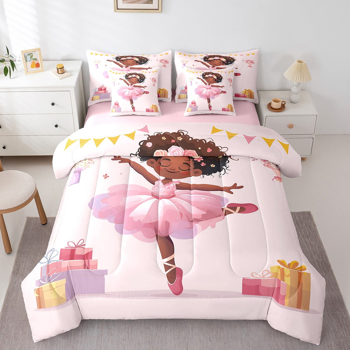 Erosebridal Cute Ballet Girl Bedding King Size,Dancer Gifts Bed Set ...