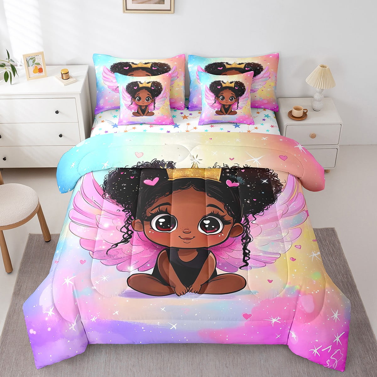 Erosebridal Cute Black Bed in a Bag King Size, Magic Elf Bed Set ...