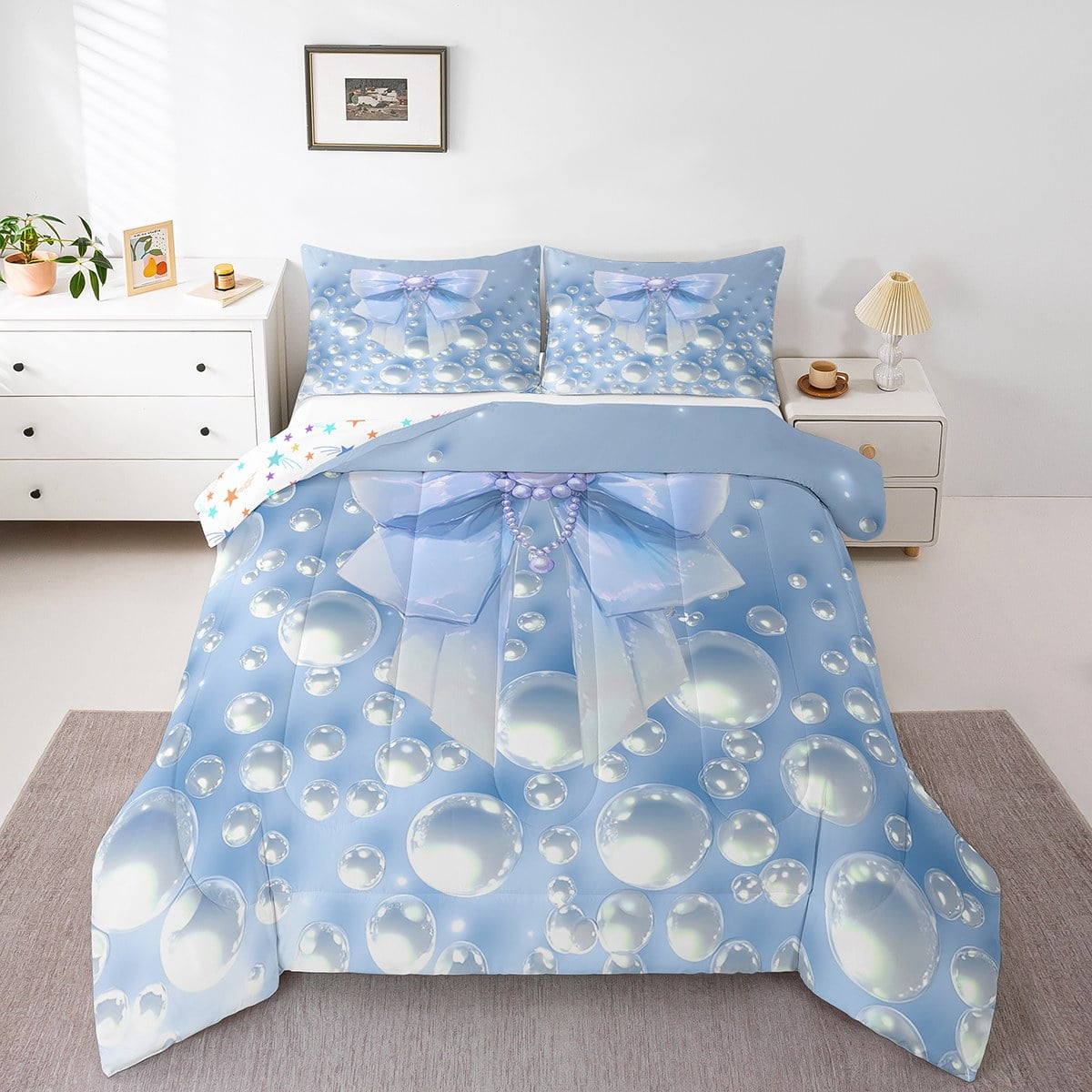 Erosebridal Cute Bow Tie Bedding Sets Full With Comforter,Bling Pearl ...