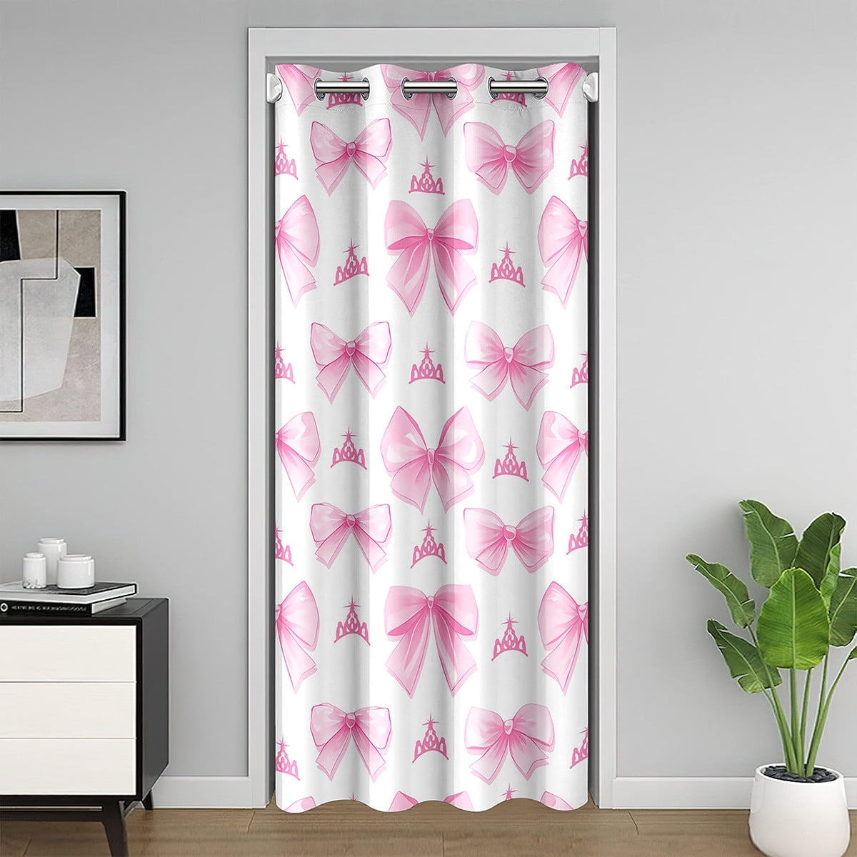Erosebridal Cute Bow Tie Door Curtain For Door Window 80"x34",Dreamy ...