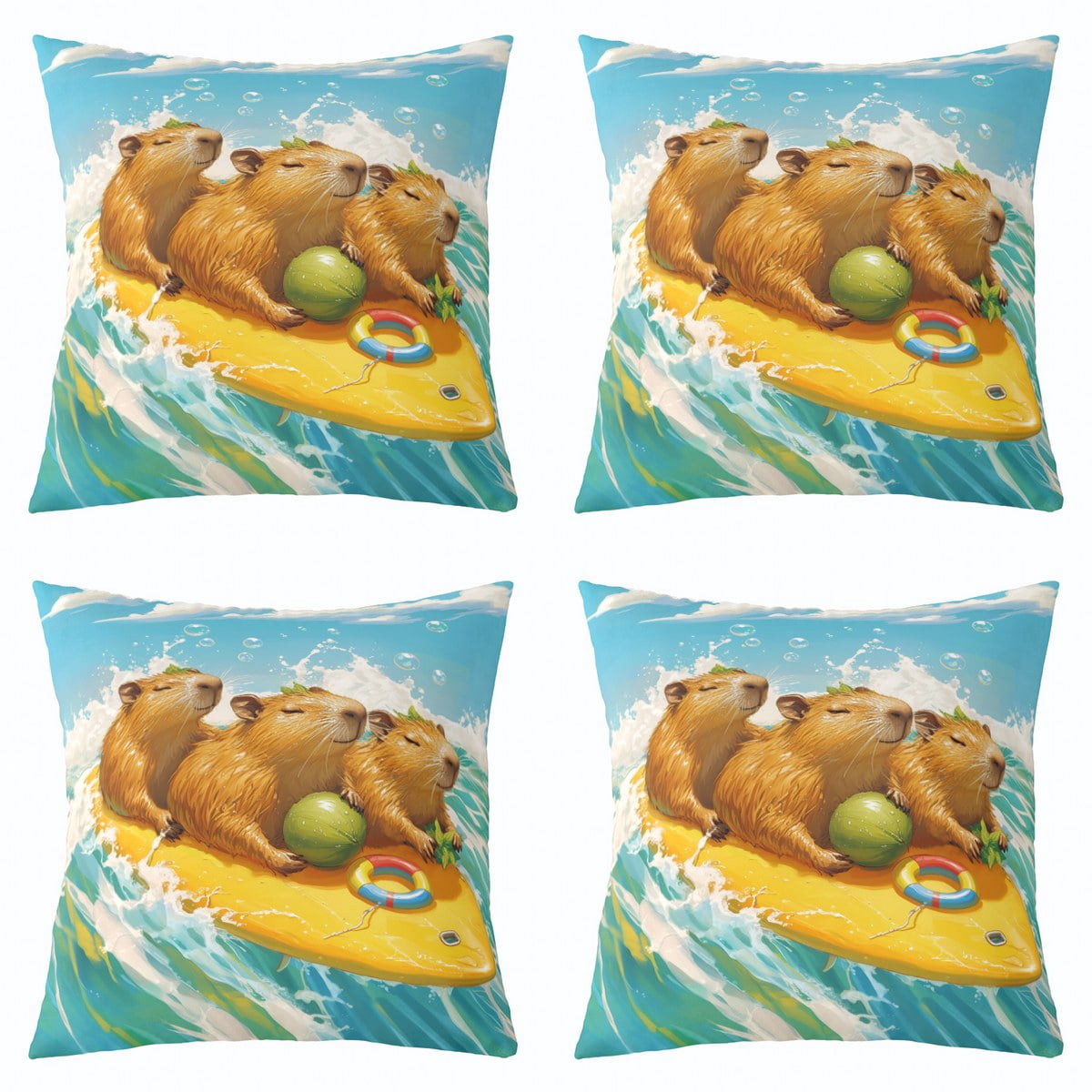 Erosebridal Cute Capybara Cushion Covers for Sofa Set of 4, Funny ...