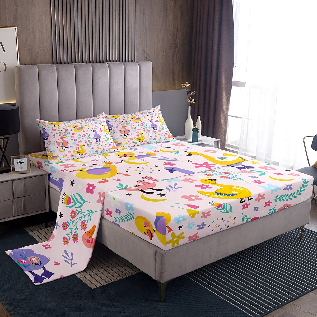 Erosebridal Cute Duck Bedding Set Full Size,Cartoon Yellow Duck Bed ...