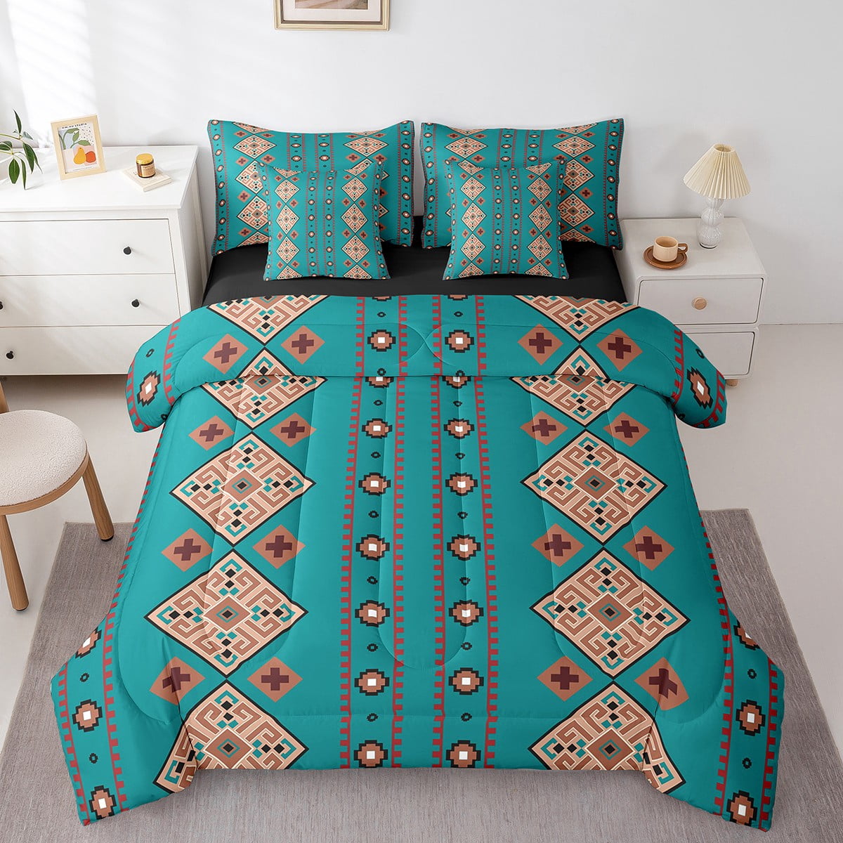 Erosebridal Boho Aztec Bedding Sets Queen Size, Mandala Bohomian ...