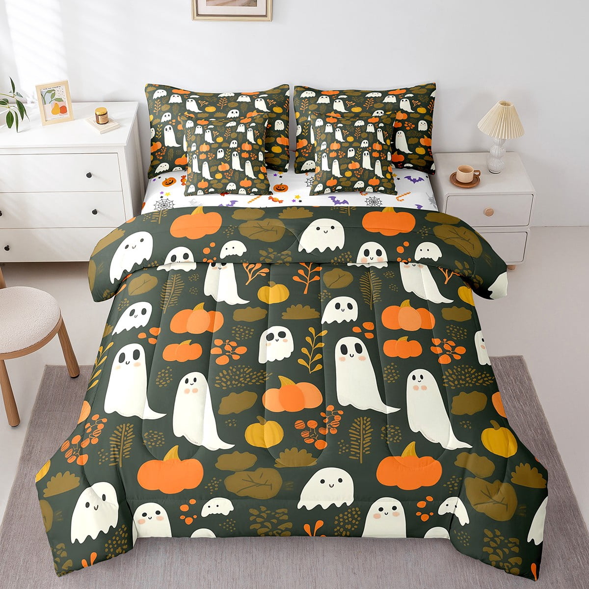 Erosebridal Cute Ghost Bedding Twin Size, Rustic Jungle Bed Set ...