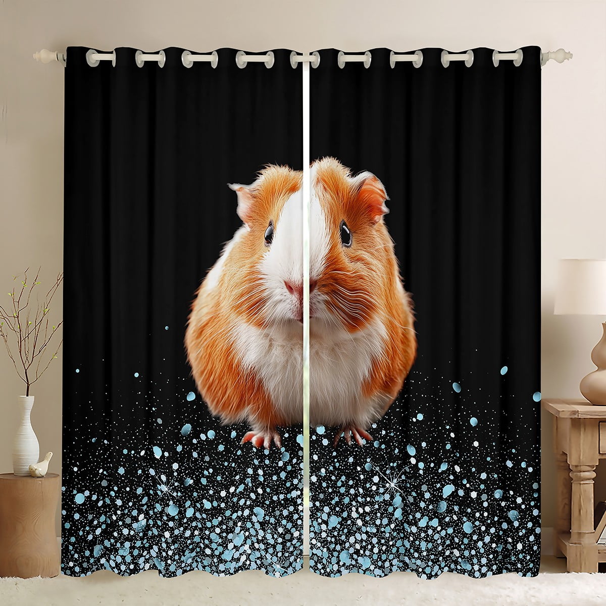 Erosebridal Cute Guinea Pig Curtains for Living Room, Pet Animal 30%-50 ...