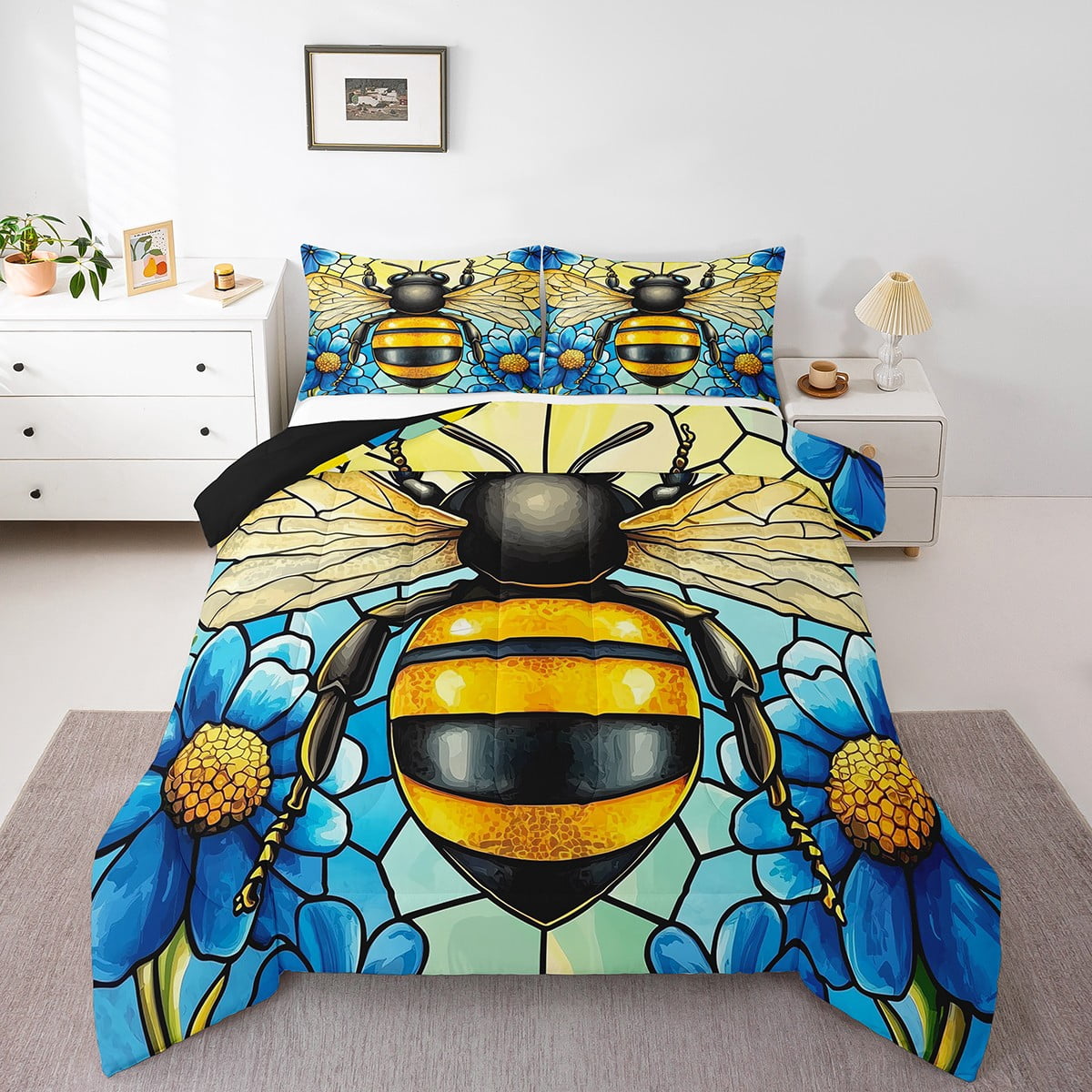 Erosebridal Cute Honey Bee Bedding King Comforter Set, Wild Animal Down ...