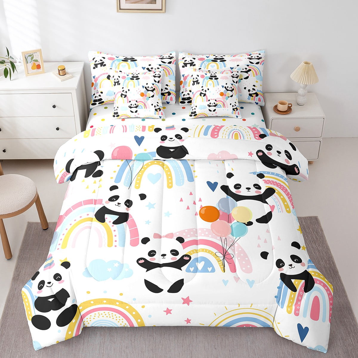 Erosebridal Cute Panda Bed in a Bag King size, Jungle Animals Bedding ...