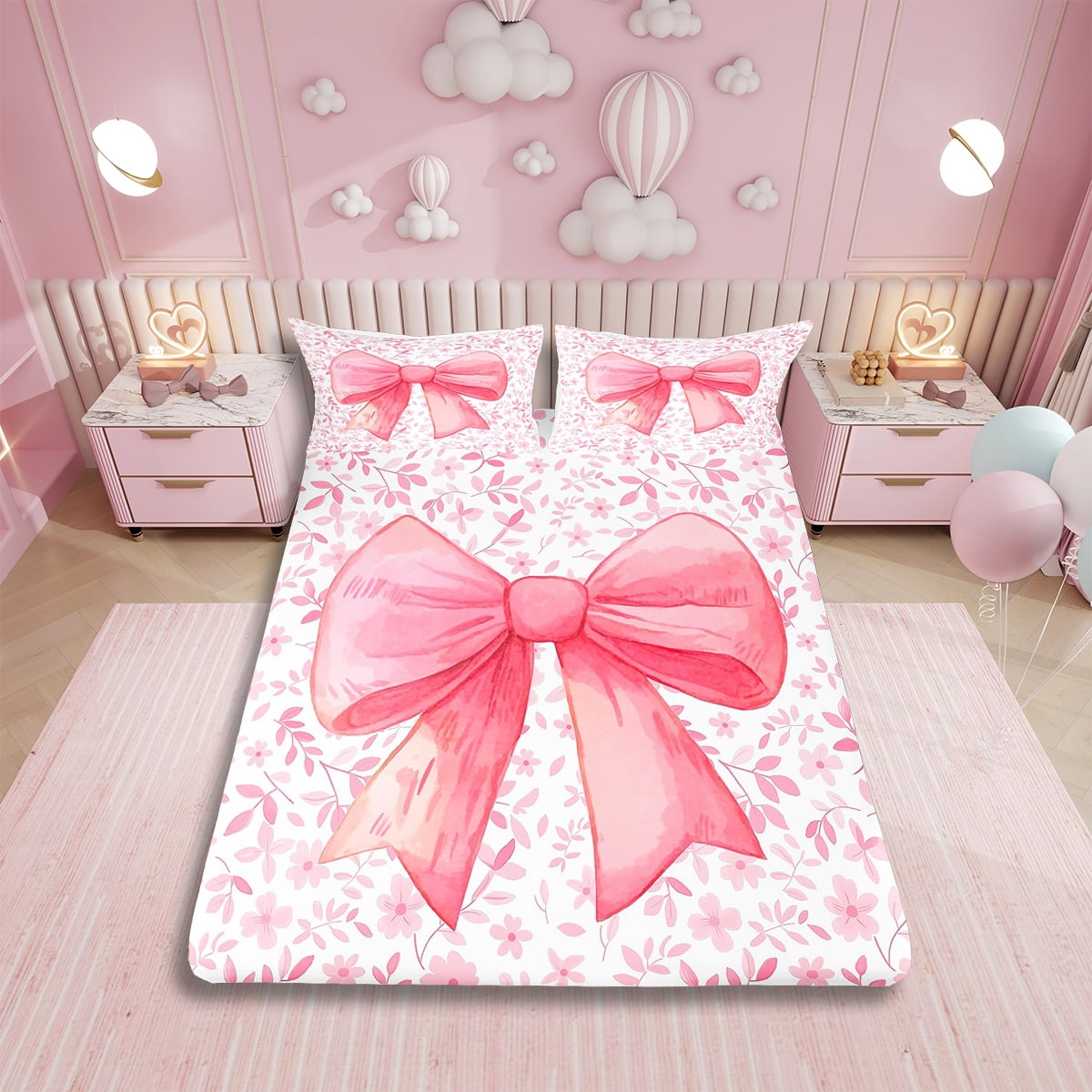 Erosebridal Cute Princess Sheet Set Kawaii Bowknot Bedding Set Twin ...