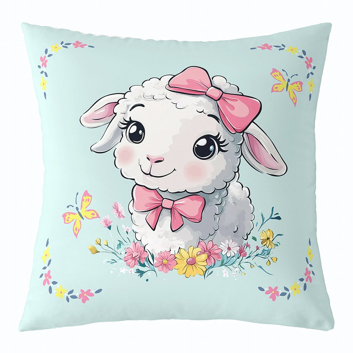 Erosebridal Cute Sheep Pillow Cases, Kawaii Animal Cushion Covers for ...
