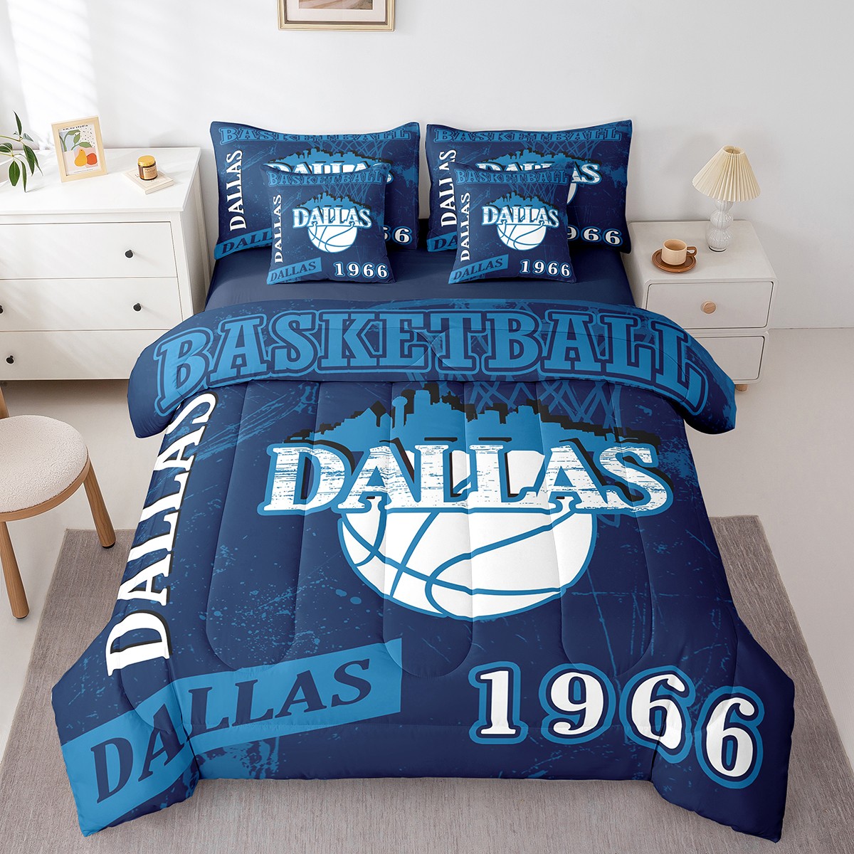 Erosebridal Dallas Silhouette Bedding Sets King Size,Basketball Sports ...