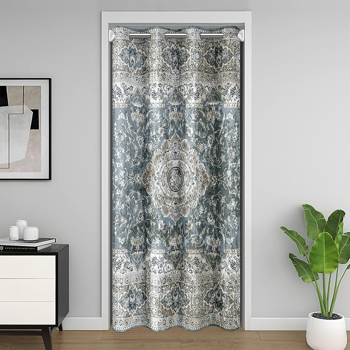 Erosebridal Damask Flower Door Curtain Panel 59x80, Tribal Room Divider ...