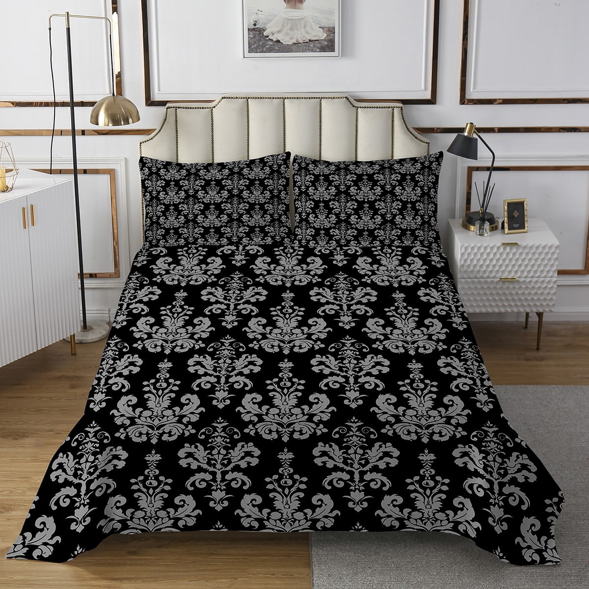 Erosebridal Damask Pattern Coverlet Set Baroque Style Bedspread ...