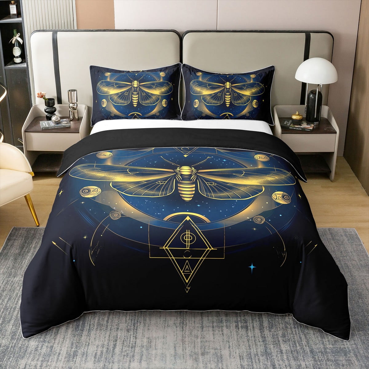 Erosebridal Death Moth 100% Cotton Duvet Cover Full Size,Gothic Theme ...