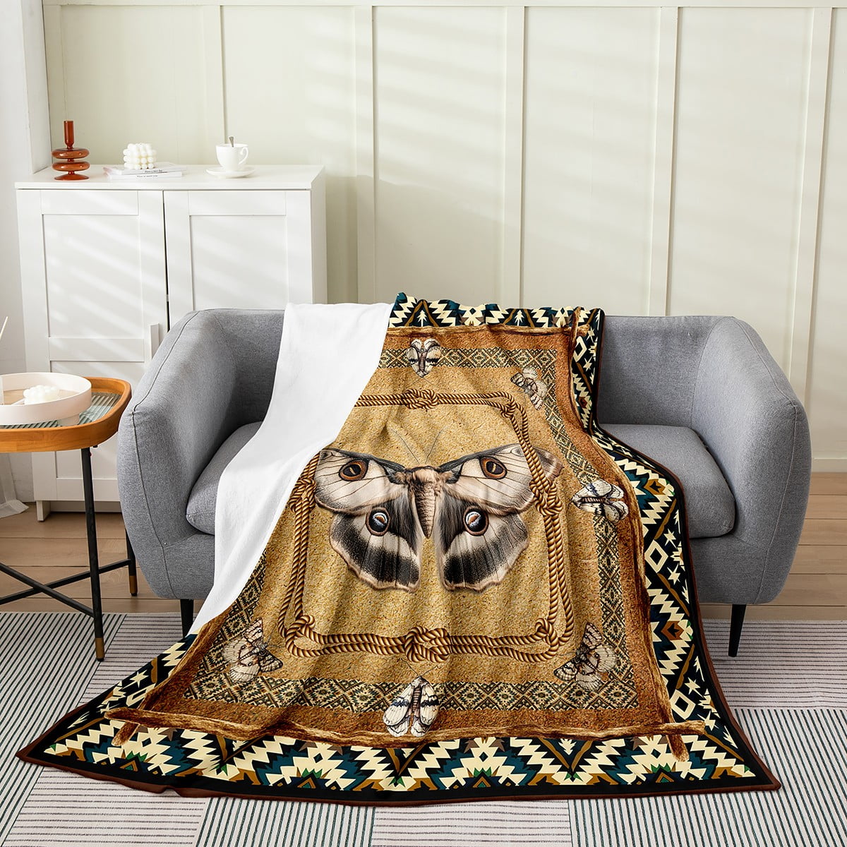 Erosebridal Death Moth Plush Throw Blanket Throw 50"x60" Western ...