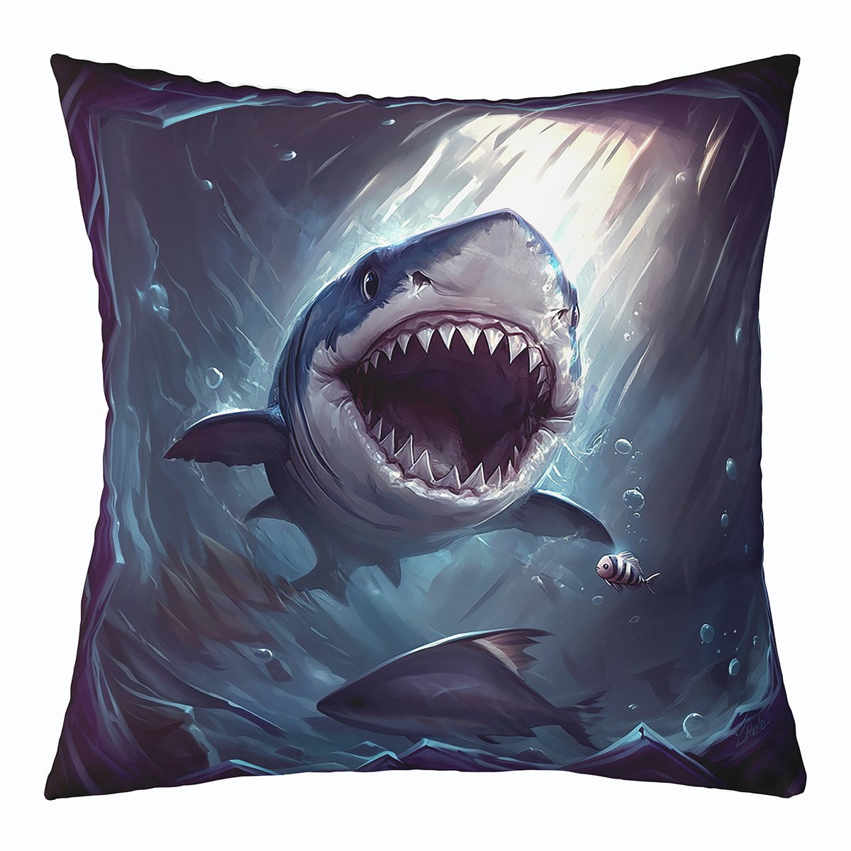 Erosebridal Deep Sea Animal Throw Pillow Covers 16x16, Ocean Shark Pillow Cases for Couch , Grey ...