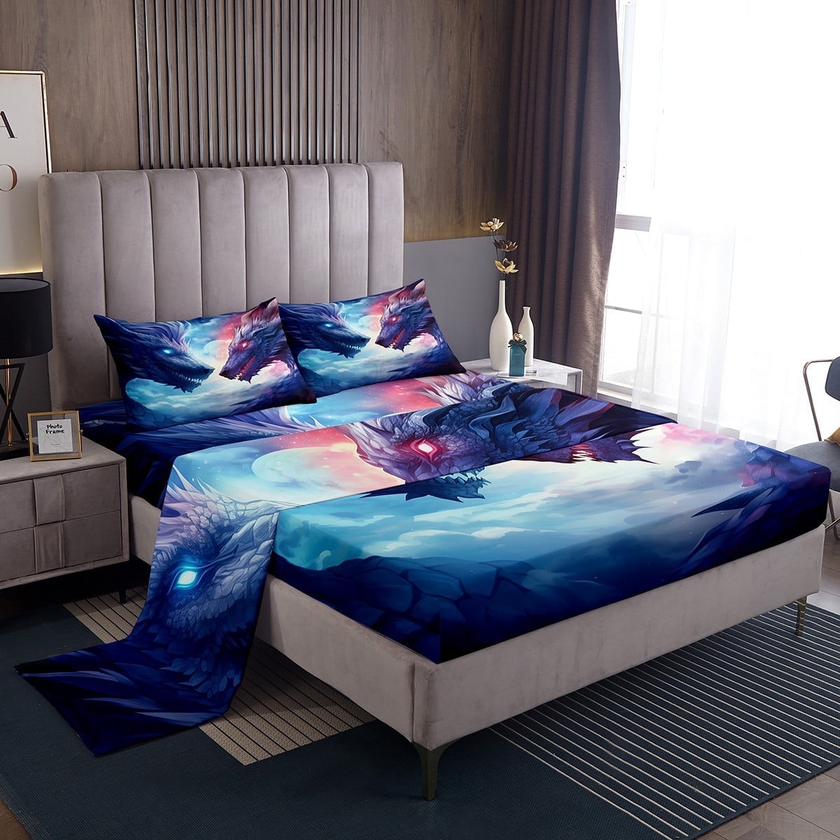 Erosebridal Dragon Sheets Ice Fire Dragon Sheet Set Teens Adult Bedroom ...