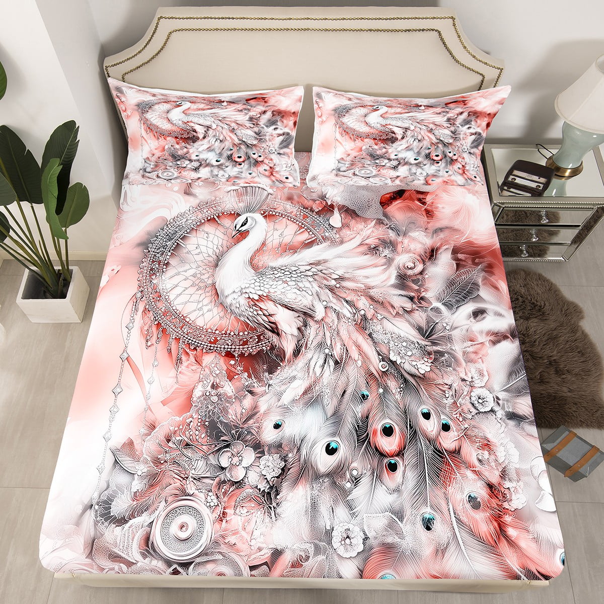Erosebridal Dream Catcher Full Bedding Set Boho Peacock Feather Bed ...